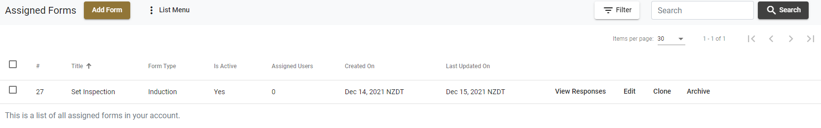 Form Categories, Non Template/Assigned Forms & Production/Location ...