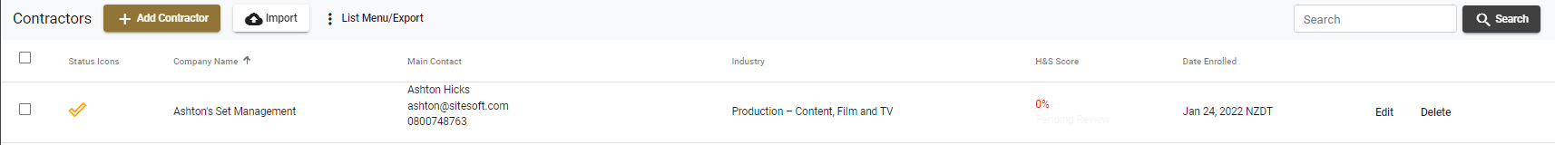 How to view a list of your Departments/Contractors - SetConnect Help Center