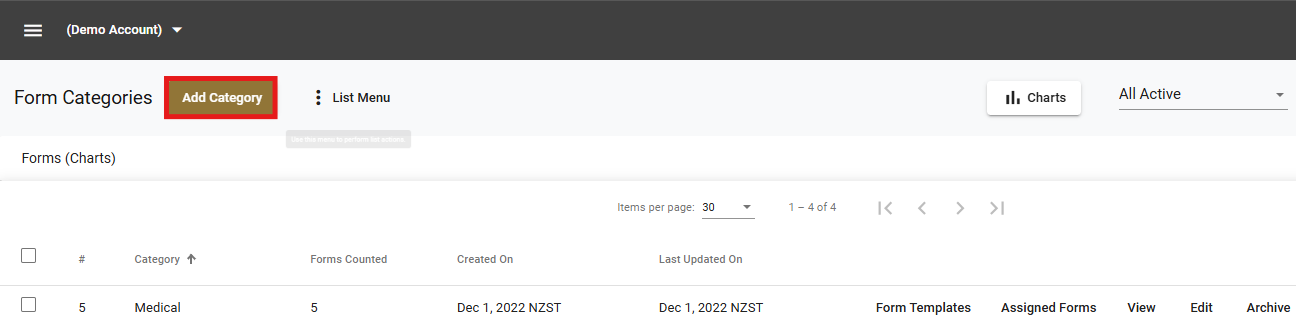Form Categories - SetConnect Help Center